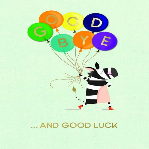 Large Card : Good Bye - Zebra with Balloons – Card King